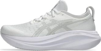 Asics Asics Chaussures de Course Gel-Nimbus 27 pour Homme, Blanc/Gris Glacier, 44.5 EU