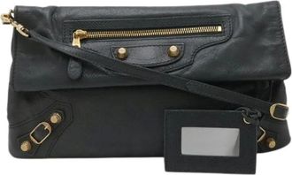 Balenciaga Sac pochette enveloppe en cuir Pre-owned - Femme - Pre-owned - Noir - Taille: ONE Size