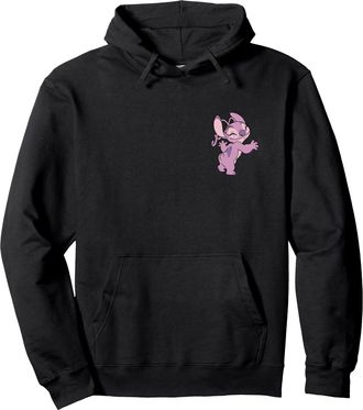 Disney Lilo & Stitch Dance Pose Angel Pocket Logo Pullover Hoodie