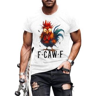 Generic T-shirt amusant pour homme - T-shirt &agrave; col rond &agrave; manches courtes avec coq humour tendance, d&eacute;contract&eacute;, tendance, t-shirt amusant pour tous les jours