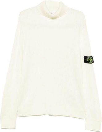 Stone Island Pull Col Rond - Cr&egrave;me