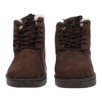 BESTONZON Beavorty Bottes Chaudes en Coton pour Femmes Bottines Courtes à Lacets Semelle Plate Antidérapante Bottes de Neige DExtérieur Café Taille 40 Chaussure