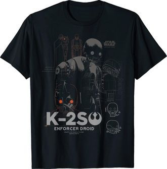 Star Wars Rouge One K-2SO Enforcer Droid Schematics T-Shirt