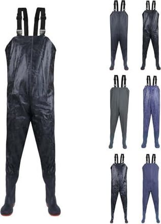 Generic Salopette ample et imperm&eacute;able avec bottes pour homme - Combinaison de p&ecirc;che pour homme - Salopette de pluie respirante et coupe-vent avec bretelles -