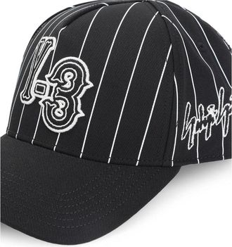 adidas KR8938 Pinstriped Logo Baseball Cap - Black