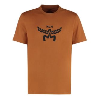MCM Baumwoll-T-Shirt mit Rundhalsausschnitt - - Tops - Herren - Braun - M