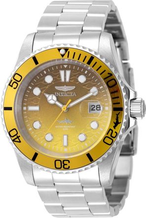 Invicta Pro Diver 50895 Herrenuhr - Quarzwerk - Edelstahl mit gelbem Zifferblatt - 42 mm