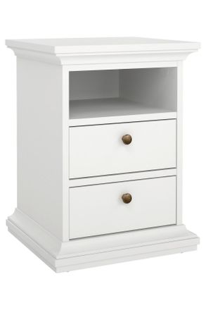 MID.YOU Mid.you Nachtschrank, Wei&szlig;, Metall, 2 Schubladen, 43.6x58.8x40 cm, Schlafzimmer, Nachttische