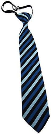 TigerTie cravate de sécurité en bleu petrol turquoise noir rayé - pré-liée élastiquée