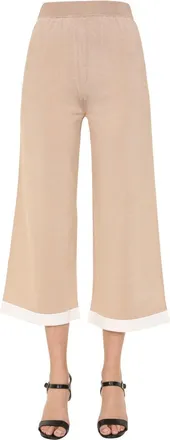 Moschino Elasticated Waist Cropped Trousers - Beige