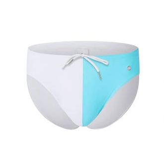 Generic Maillot de bain pour homme - Maillot de bain color&eacute; - Double devant - Tendance - D&eacute;contract&eacute; - Avec lani&egrave;re, Blanc., XXL