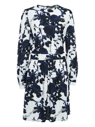 Moschino robe à fleurs imprimées - Blanc