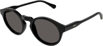 Chlo&eacute; unisex, Accessoires, Noir, Taille: 46 MM Round Lunettes de soleil