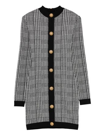 Balmain Gestricktes Minikleid mit Zierkn&ouml;pfen - Wei&szlig;