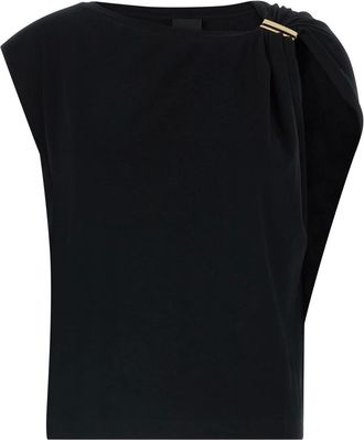 Pinko Pinko, Femme, Tops, Noir, Taille: 40 FR Melody Top sans manches en jersey stretch