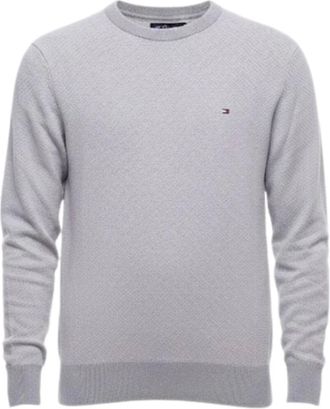 Tommy Hilfiger Homme, Sweatshirts et sweats &agrave; capuche, Gris, Taille: M Pima Herringbone Crew Cashmere Jumper