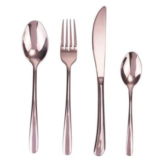 Villa D'Este Home Tivoli 24-teiliges Besteckset aus Edelstahl Kupfer gl&auml;nzend Drop Medium