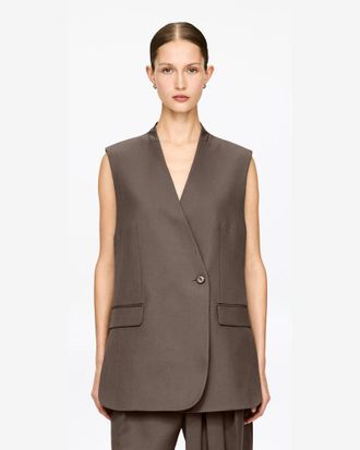 Arket Elegante Weste Aus Wollmischung -Beige