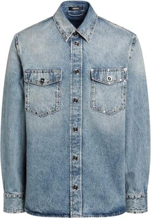 Versace Homme, Vestes, Bleu, Taille: XL Shirt Denim