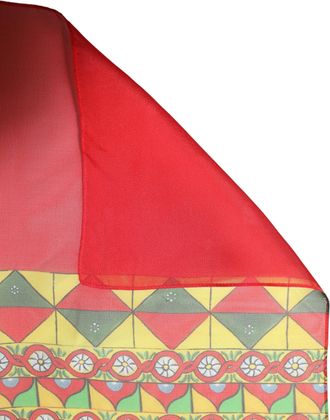 Dolce & Gabbana Silk Geometric Print Scarf - Red