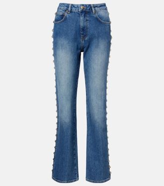 SIMKHAI Jean straight Amelia &agrave; ornements
