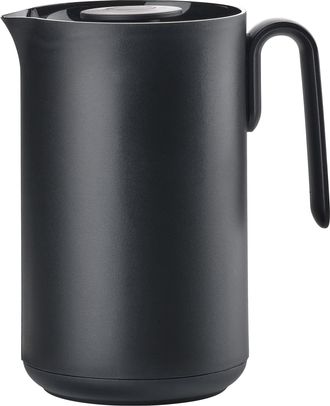 Zone Denmark Singles Isolierkanne - Thermoskanne mit innenliegendem Glaseinsatz - Warmhaltekanne für Kaffee und Tee - 1 Liter - Schwarz