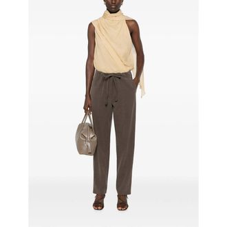 Giorgio Armani Silk-Wool Blend Trousers - Gray