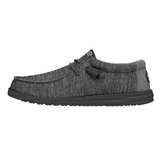 HeyDude Wally Sport Knit Herren - Slip on Schuhe - Mokassin Stil, Charcoal, 43