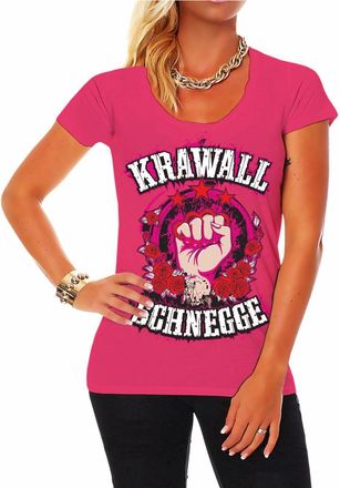 Spass Kostet Damen Tshirt Krawallschnegge Festival Rockabella Spruch Deutschrock Rockn Roll
