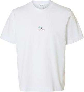 Selected T-shirt droit imprim&eacute; en coton biologique