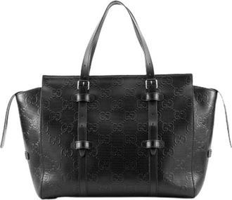 Gucci Pre-owned Embossed Perforated Leather Tote - - Pre-owned - Damen - Schwarzk - ONE SIZE
