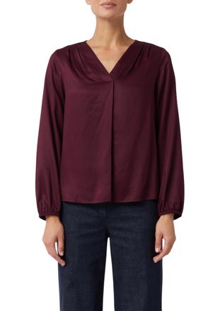 Comma Satinierte Viskose-Bluse mit Faltendetails