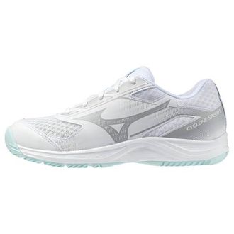 Mizuno Cyclone Speed 5 V1GA2580 Chaussures de volleyball dint&eacute;rieur pour femme Blanc Taille 45, Tint blanc et bleu, 44 EU