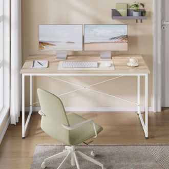 Woltu Schreibtisch, Computertisch B&uuml;rotisch mit Metallgestell, Arbeitstisch pc Schreibtisch, f&uuml;r B&uuml;ro Homeoffice Arbeitszimmer Schlafzimmer, aus