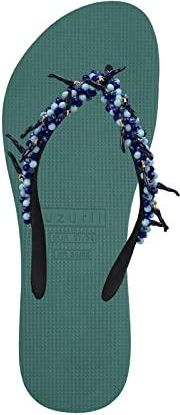 UZURII | Peppi - Bosgroen | Tongs pour femme | Sandales confortables et &eacute;l&eacute;gantes faites &agrave; la main | Pour int&eacute;rieur et ext&eacute;rieur 35/36