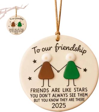 Generic Weihnachtsbaumschmuck Freundschaft - Saisonale Dekoration aus Acryl 2D - Dekoratives Ornament f&uuml;r den Urlaub - f&uuml;r Festival Veranstalter Eingangst&uuml;r B