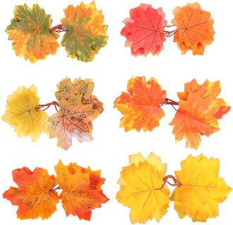 Holibanna 30 St&uuml;ck Teiliges K&uuml;nstliches Ahornbl&auml;tter- Realistische Herbstdeko f&uuml;r Wohnzimmer und Drau&szlig;en Vielseitige Dekobl&auml;tter f&uuml;r Tisch Kr&auml;nze und Thanksgivi