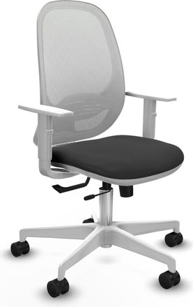Piqueras y Crespo Drehstuhl f&uuml;r den Schreibtisch Cilanco mit wei&szlig;en Armlehnen, h&ouml;henverstellbare Lendenwirbelst&uuml;tze, ausgestattet mit Syncro/Traslack und Schneideschaum