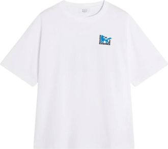 Maison Kitsun&eacute; Homme, Tops, Blanc, Taille: L T-shirt avec imprim&eacute; au dos