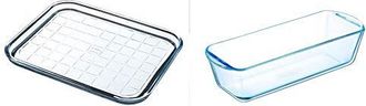 Pyrex Bake & Enjoy - Plaque de Cuisson en Verre 32x26 cm & Bake & Enjoy - Moule &agrave; Cake en Verre 28 cm