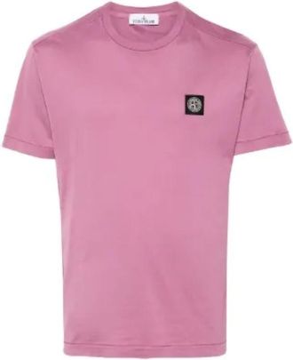 Stone Island Homme, Tops, Rose, Taille: S Patch T-Shirt