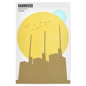 artboxONE Poster 30x20 cm Städte Hannover Linden Sunrise - Bild Sonnenaufgang linden Silhouette