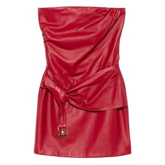Versace Belted Strapless Mini Dress