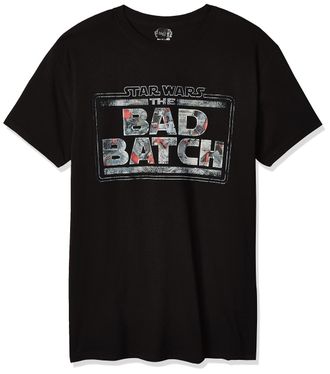 Star Wars Herren Clone Wars: Bad Batch Title Logo T-Shirt, Schwarz, L