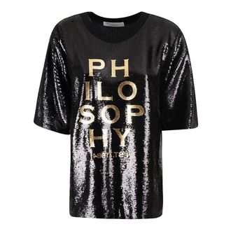 Philosophy di Lorenzo Serafini L&auml;ssiges Baumwollhemd - - Tops - Damen - Schwarzk - 2XS
