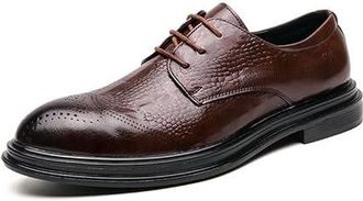 Generic Chaussures Oxford for Hommes, à Lacets, Bout Rond Bruni, Chaussures Derby en Cuir végétalien, Semelle en Caoutchouc, Tige Basse, antidérapantes, Talon