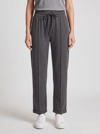 Brunello Cucinelli Pantalon de jogging en coton stretch taille haute avec cordon