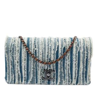 Chanel Sac bandouli&egrave;re en jean &agrave; franges Pre-owned - Femme - Pre-owned - Bleu - Taille: ONE Size