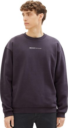 Tom Tailor Tom Tailor Denim Herren Crewneck Sweatshirt mit kleinem Logo-Print, 29476 - Coal Grey, XXL