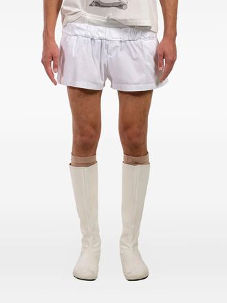 Natasha Zinko short en coton à taille élastiquée - Blanc